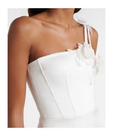 David Koma Floral-applique Bustier Dress