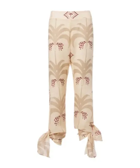 Johanna Ortiz Printed Linen Flared Pants