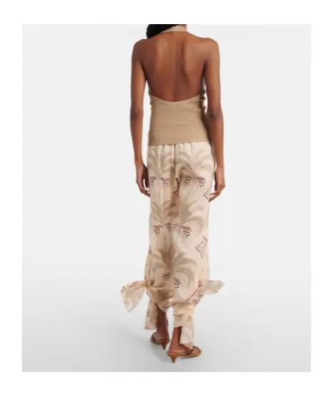 Johanna Ortiz Printed Linen Flared Pants