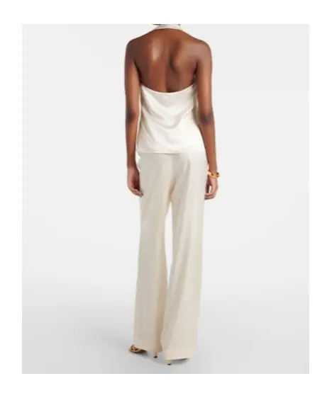 Rebecca Vallance Elise Silk Satin Flared Pants