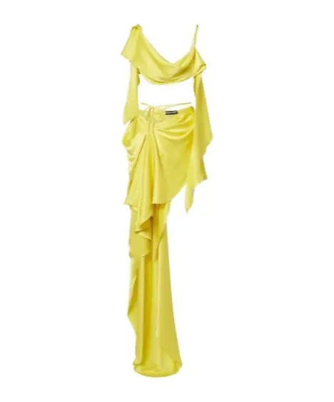 David Koma Draped Satin Top And Skirt Set