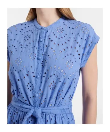 Poupette St Barth Kora Cotton Eyelet Shirt Dress