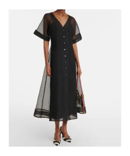 Staud Elle Organza Midi Dress