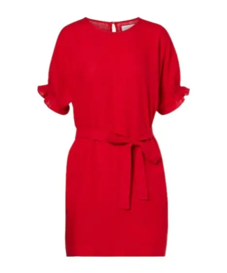 Velvet By Graham & Spencer Vivian Belted Linen Minidress - Red