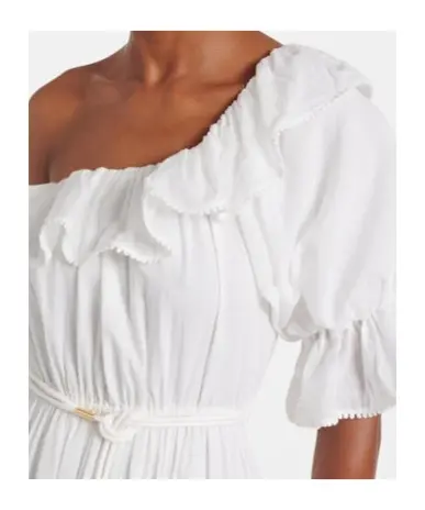 Poupette St Barth Jay Ruffled One-shoulder Maxi Dress