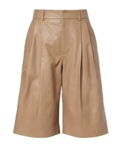 YVES SALOMON Leather Bermuda Shorts
