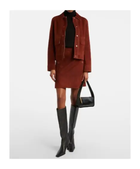 YVES SALOMON Suede Miniskirt