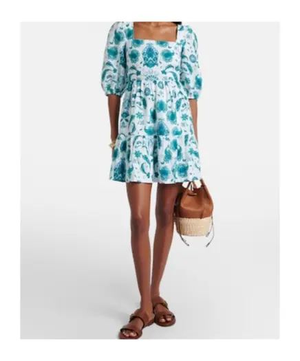 Heidi Klein Kos Paisley Linen Minidress
