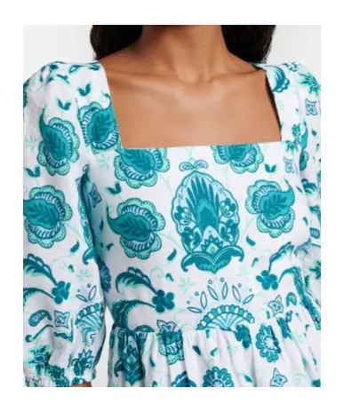 Heidi Klein Kos Paisley Linen Minidress