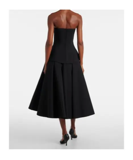Solace Ada Strapless Crepe Midi Dress