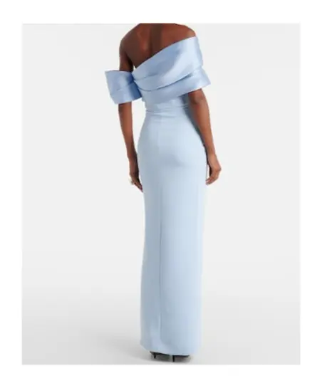 Solace Alexis Asymmetric Off-shoulder Gown