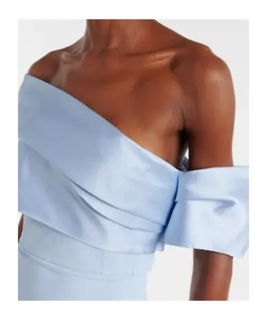 Solace Alexis Asymmetric Off-shoulder Gown