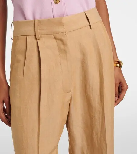 BLAZÉ MILANO Fox Linen-blend Straight Pants