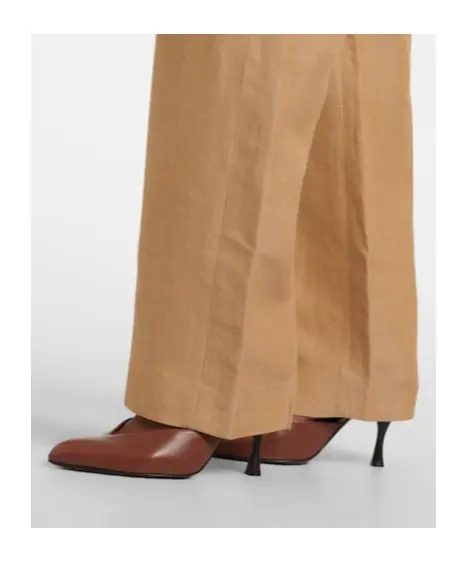 BLAZÉ MILANO Fox Linen-blend Straight Pants