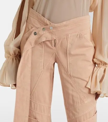 Blumarine Cotton Canvas Flared Pants