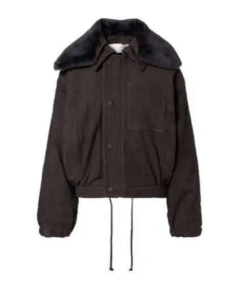 Victoria Beckham Shearling-trimmed Suede Blouson Jacket
