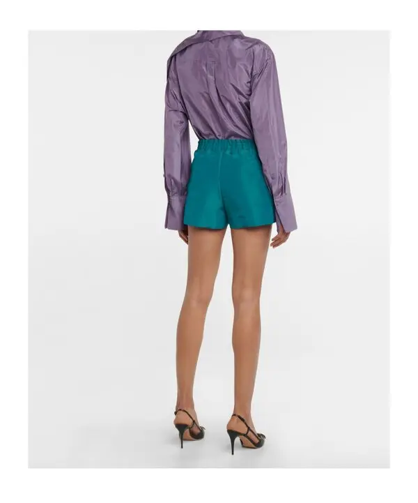 Valentino Garavani High-rise Silk Faille Shorts