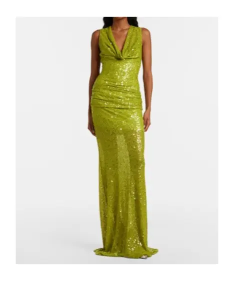 David Koma Sequined Draped Gown