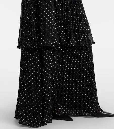 SELF-PORTRAIT Embellished Polka-dot Tiered Gown