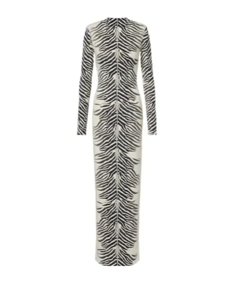DE LA VALI Kari Zebra-print Maxi Dress