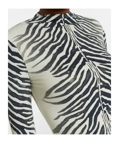 DE LA VALI Kari Zebra-print Maxi Dress