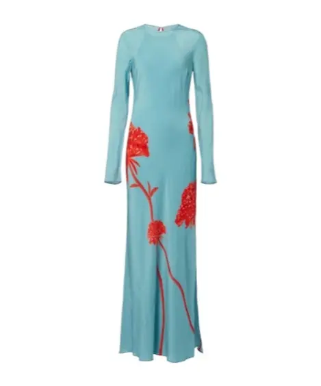 SIR. Amelie Floral Silk Crêpe De Chine Maxi Dress - Blue