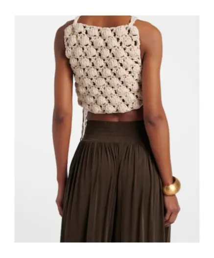 Balmain Crochet Cotton Crop Top