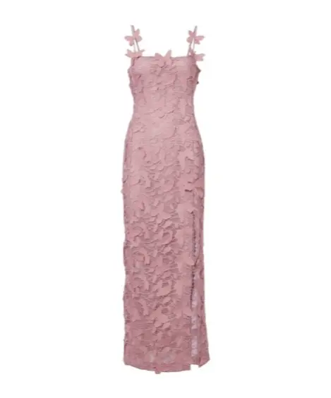 Blumarine Embroidered Lace Maxi Dress - Pink