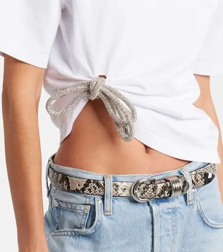 AREA Embellished Cotton Jersey T-shirt
