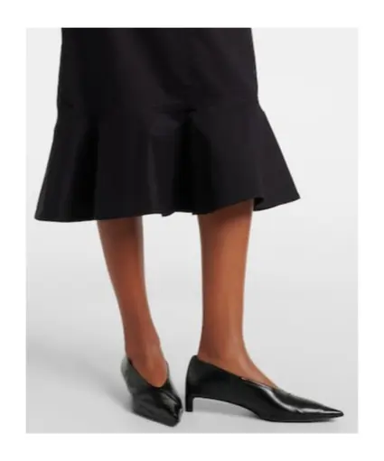 Plan C Ruffled Cotton-blend Poplin Midi Skirt