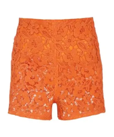 Valentino Garavani Guipure Lace Shorts - Orange