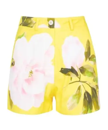 Valentino Garavani Floral Cotton And Silk Shorts - Yellow