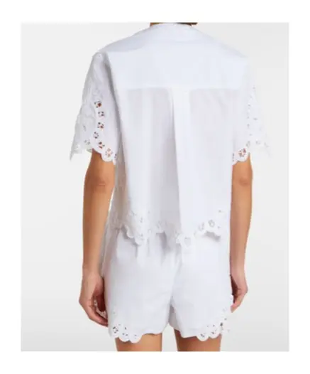 Veronica Beard Aleck Embroidered Cotton Shirt