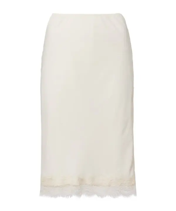 RÓHE Lace-trimmed Midi Skirt - White
