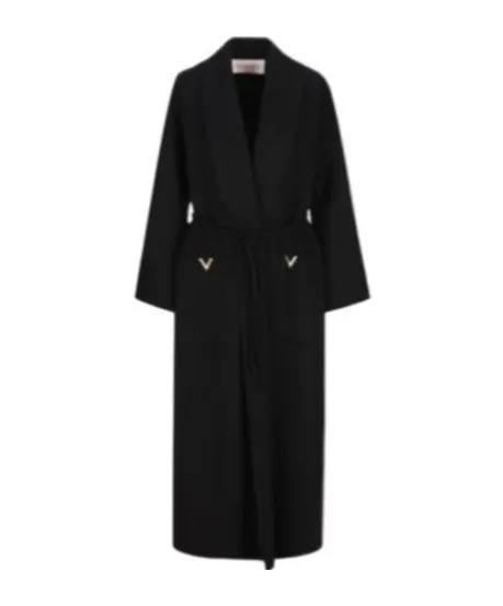 Valentino Garavani Logo Plaque Ties Coat