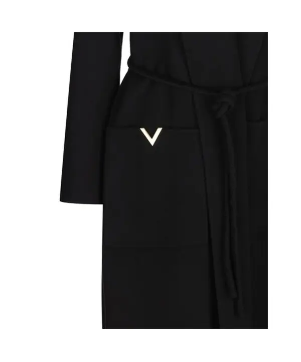 Valentino Garavani Logo Plaque Ties Coat