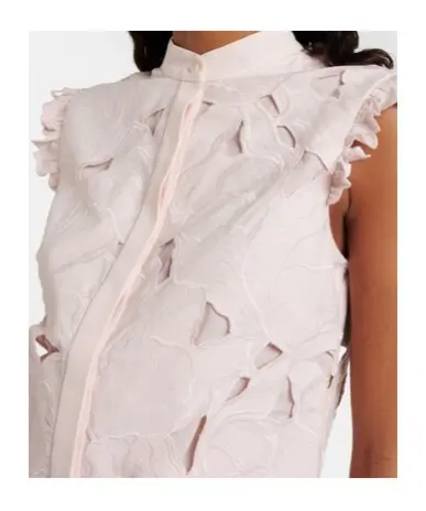 Erdem Embroidered Floral Cotton-blend Top