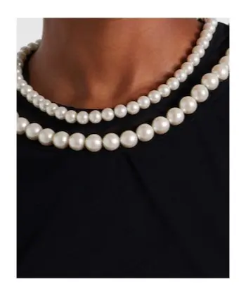 Junya Watanabe Faux Pearl Embellished Draped Cotton Top
