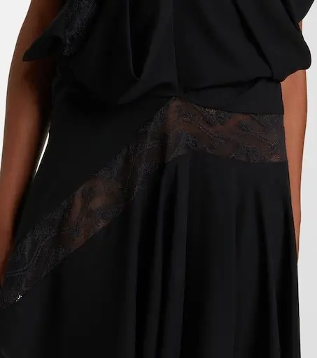 Junya Watanabe Asymmetric Lace-trimmed Midi Dress