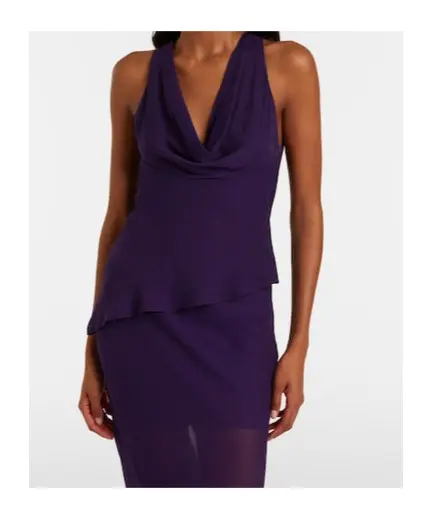 DE LA VALI Diosa Draped Georgette Top