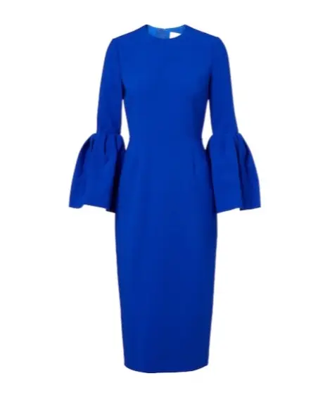 ROKSANDA Margot Crepe Midi Dress - Blue