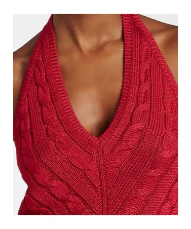 Ralph Lauren Cable-knit Halterneck Silk Top