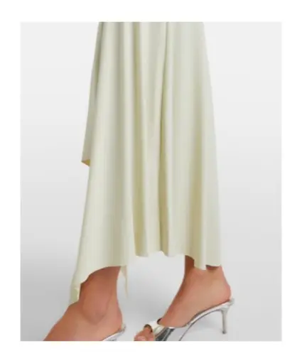 DE LA VALI Hela Draped Asymmetric Jersey Midi Dress