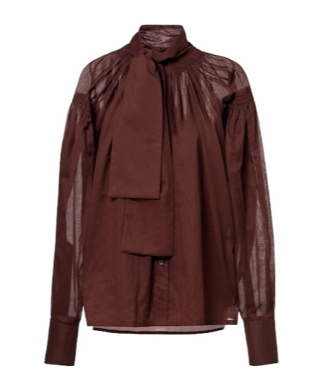Plan C Tie-neck Cotton Blouse