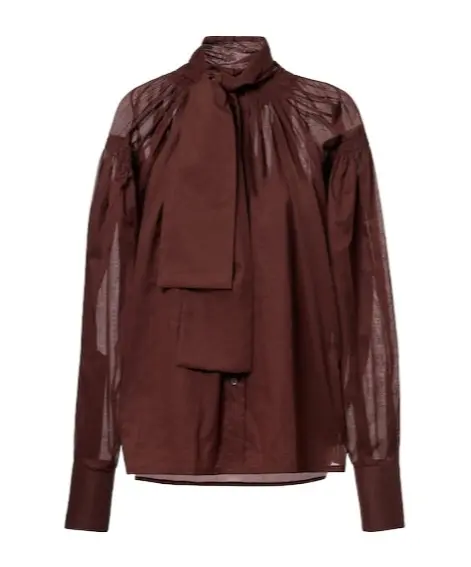 Plan C Tie-neck Cotton Blouse