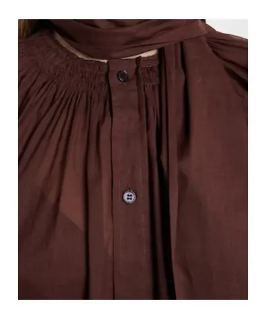 Plan C Tie-neck Cotton Blouse