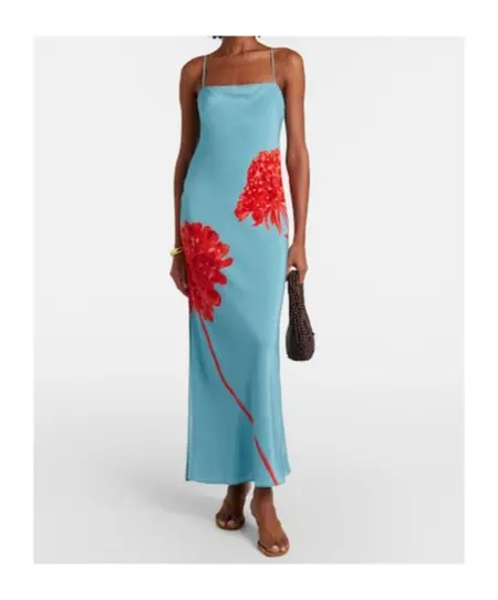 SIR. Amelie Floral Silk Crepe Maxi Dress