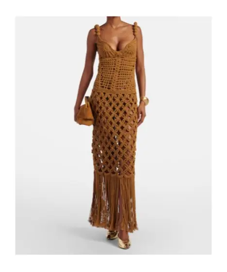 Balmain Crochet Cotton Maxi Dress