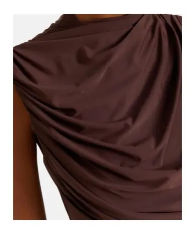 DE LA VALI Draped Caped Jersey Minidress