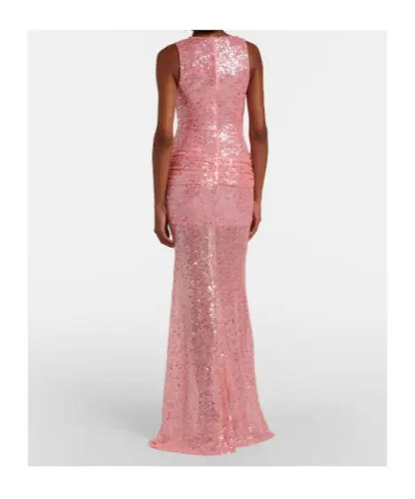 David Koma Sequined Draped Gown